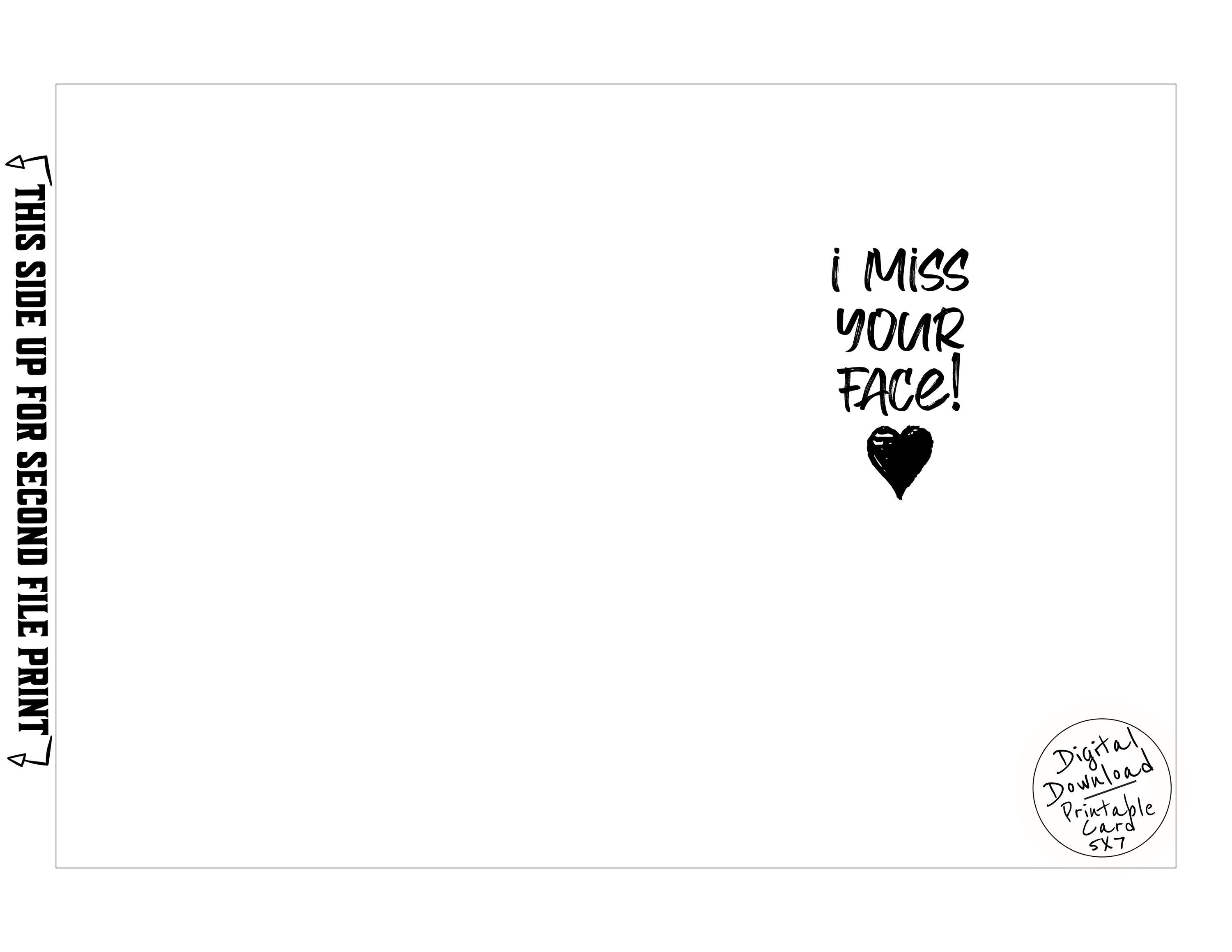 Funny Miss You Printable Greeting Card, Digital Download, Miss Your ...