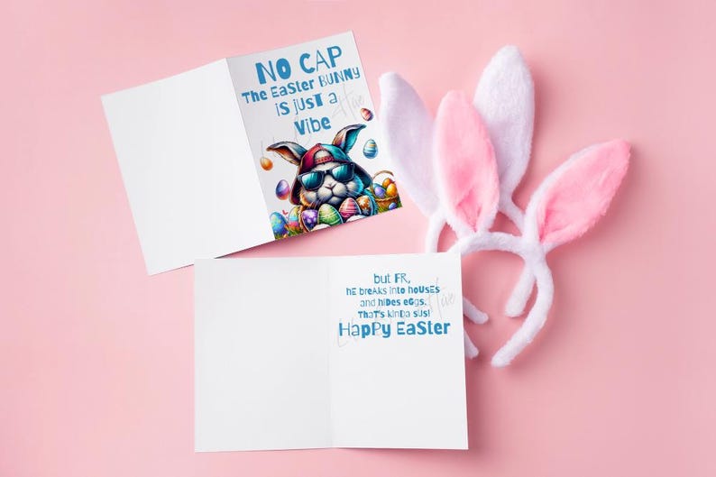 Funny Gen Z Easter Printable Card, Meme Lover, Easter Bunny Vibe Card ...