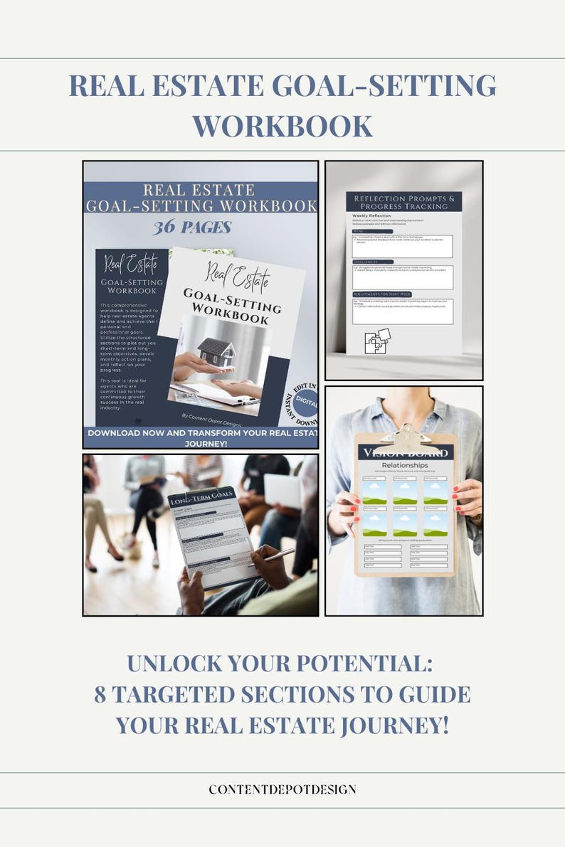 Real Estate Agent Goal Setting Workbook: Business Planner & Success ...