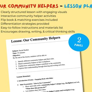 Community Helpers Social Studies Lesson Plan: Jobs Unit for ...