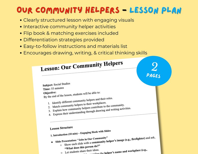 Community Helpers Social Studies Lesson Plan: Jobs Unit for ...