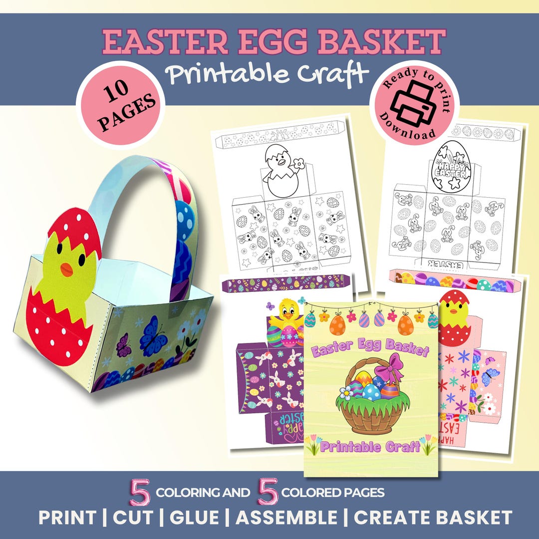 Printable Easter Basket Craft for Kids DIY Easter Baskets for Kids ...