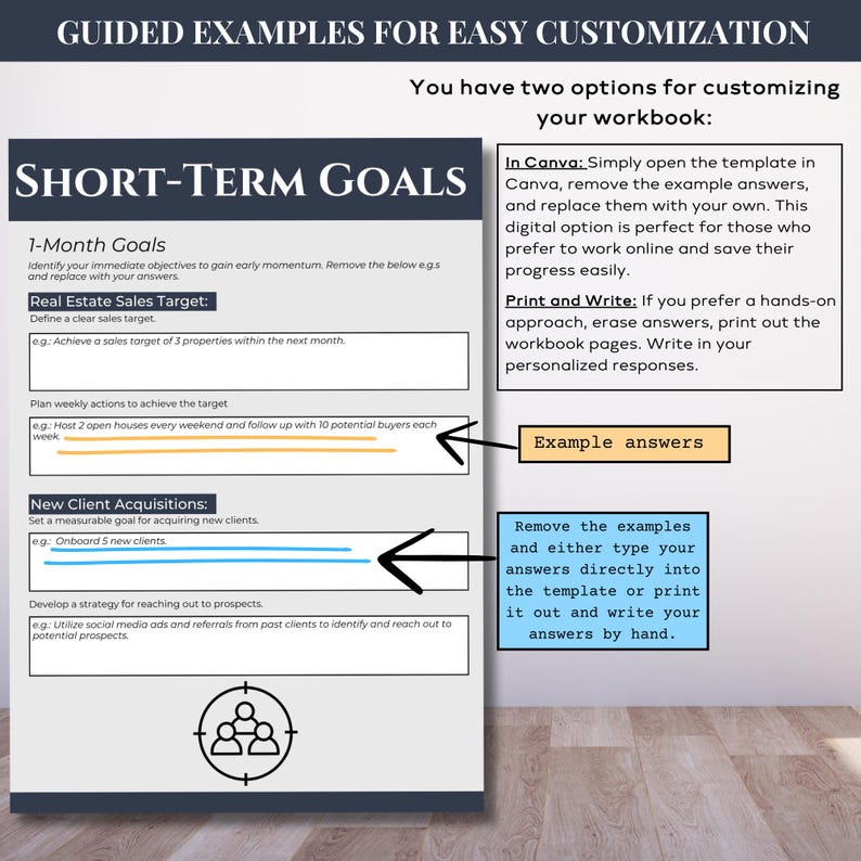 Goal Setting Workbook for Real Estate Agents Digital Business Planner ...