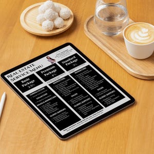 Real Estate Agent Service Menu Template: Commission Options & Property ...