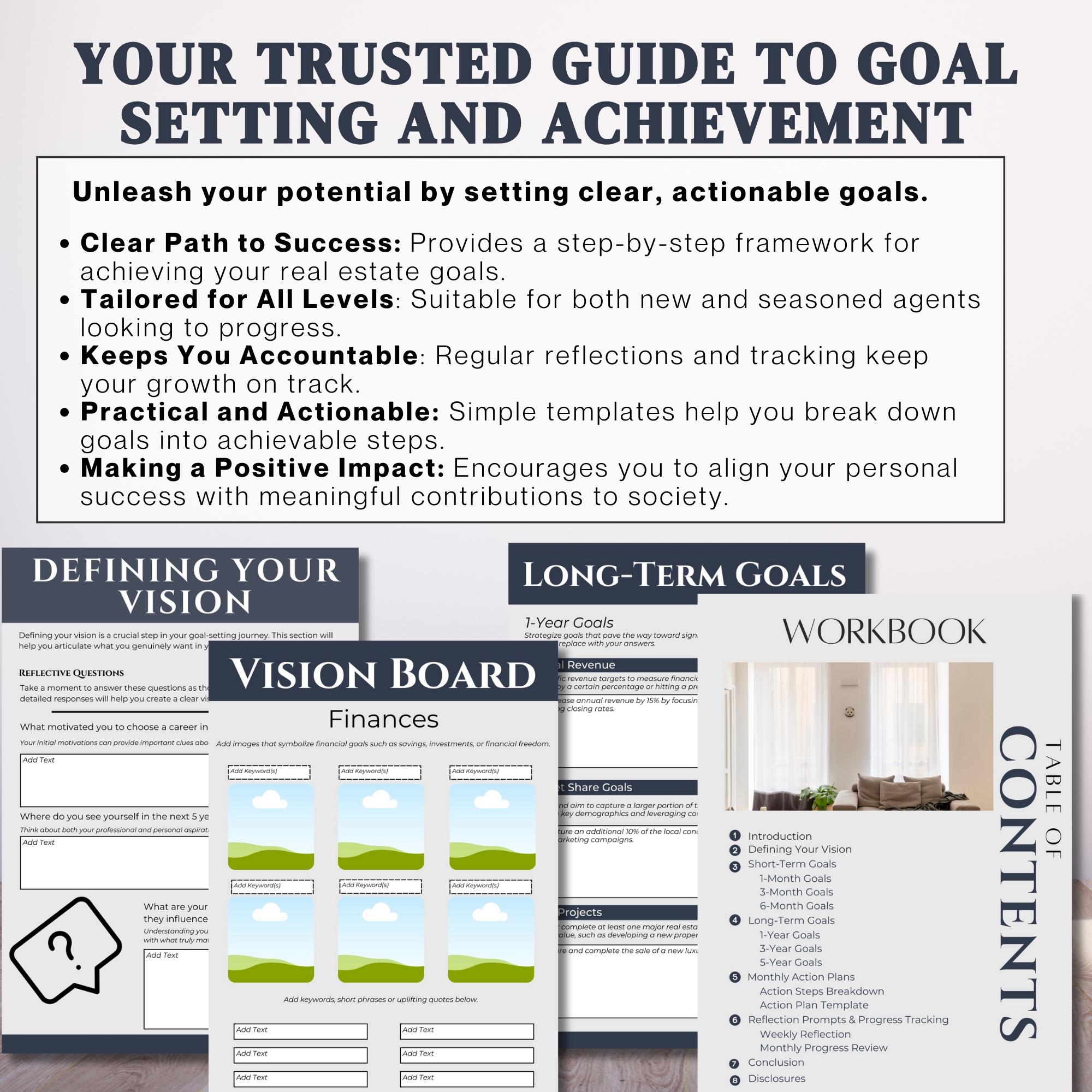Goal Setting Workbook for Real Estate Agents Digital Business Planner ...