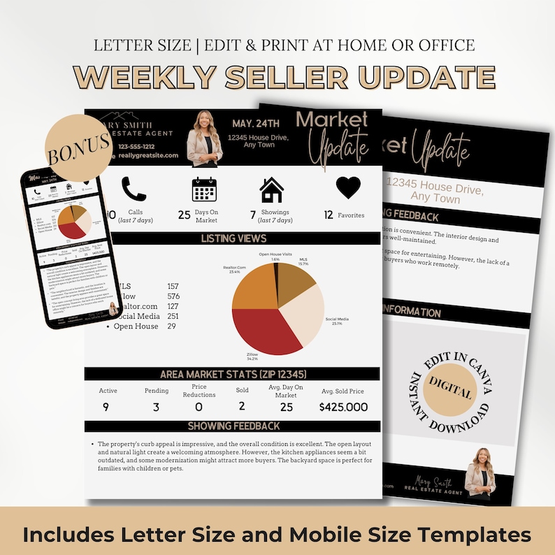 Real Estate Seller Update Template: Weekly Market Client Report ...