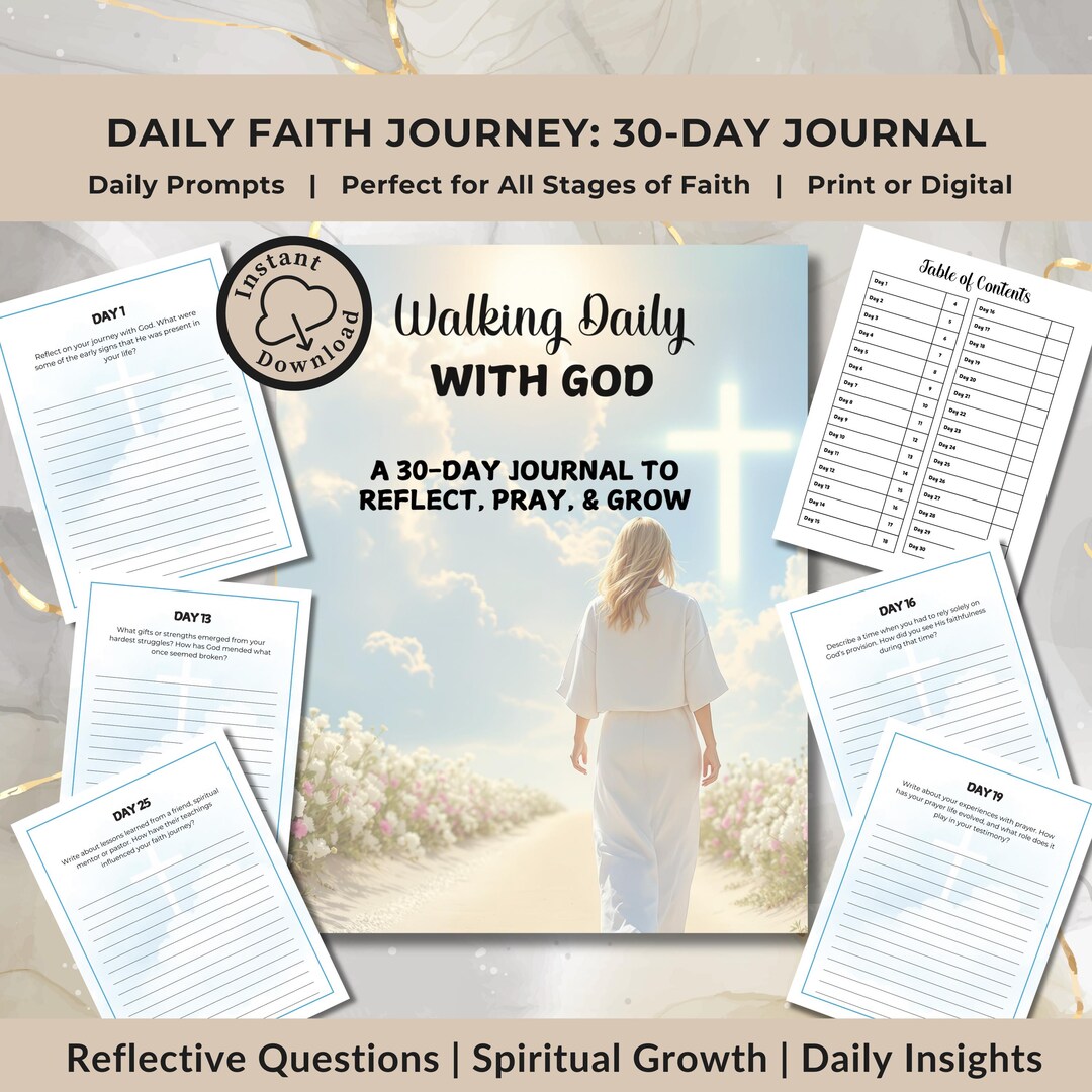 Christian Prayer Journal Printable PDF Daily Prayer Planner Bible Study ...