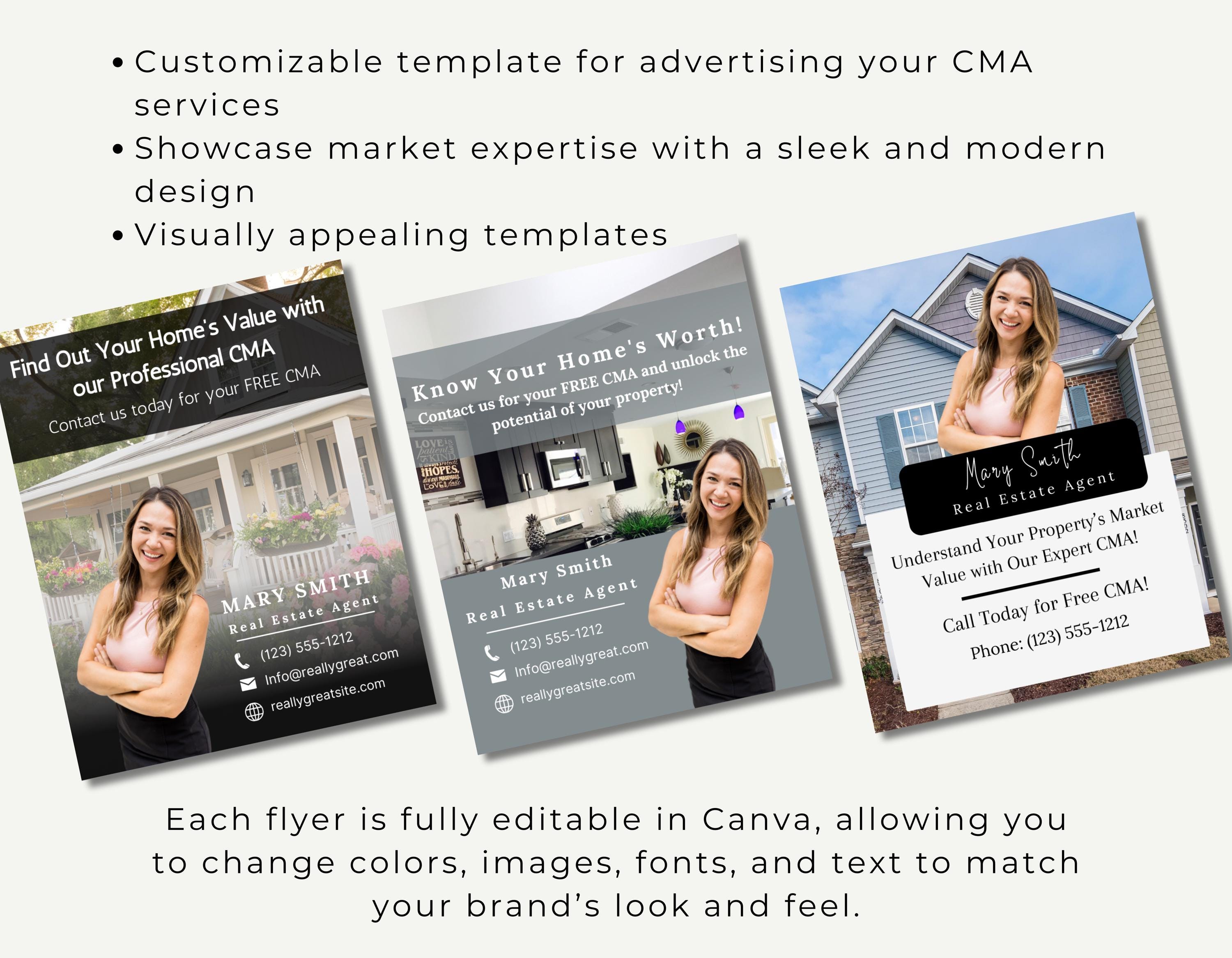 Real Estate CMA Templates: Comparative Market Analysis Flyers Editable ...