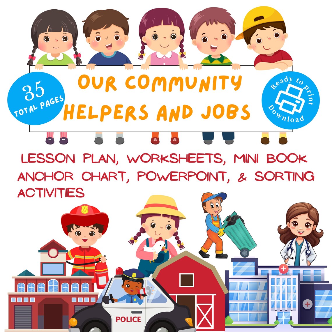 Community Helpers Lesson Plan 1st Grade Social Studies Curriculum Jobs ...