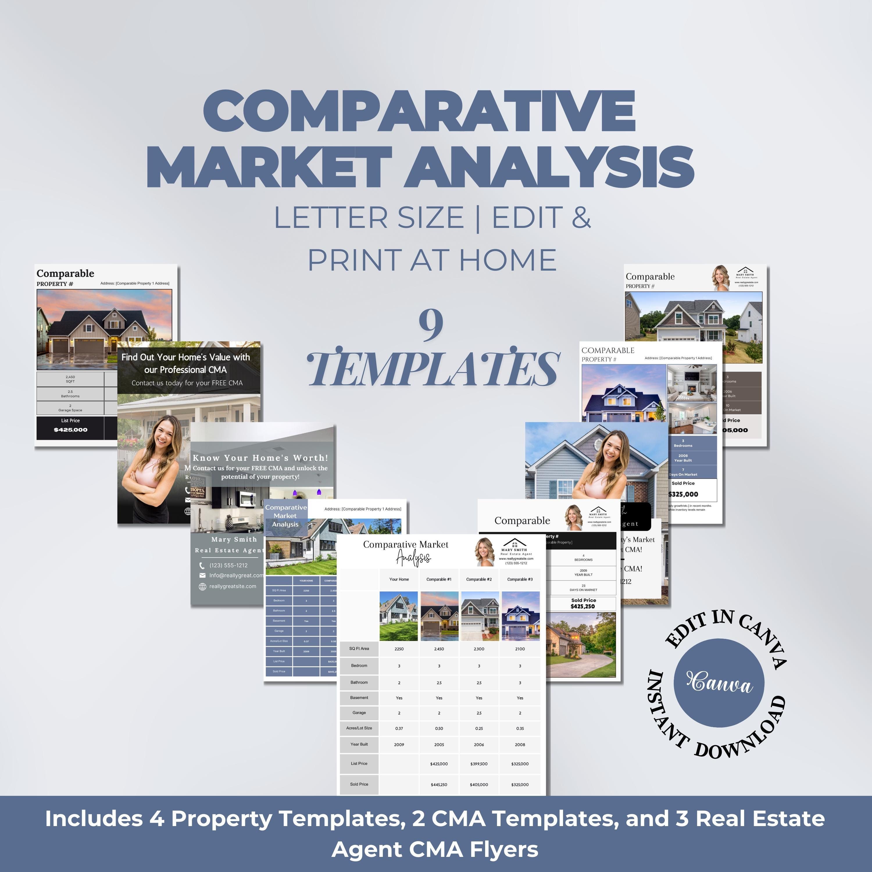Real Estate CMA Templates: Comparative Market Analysis Flyers Editable ...