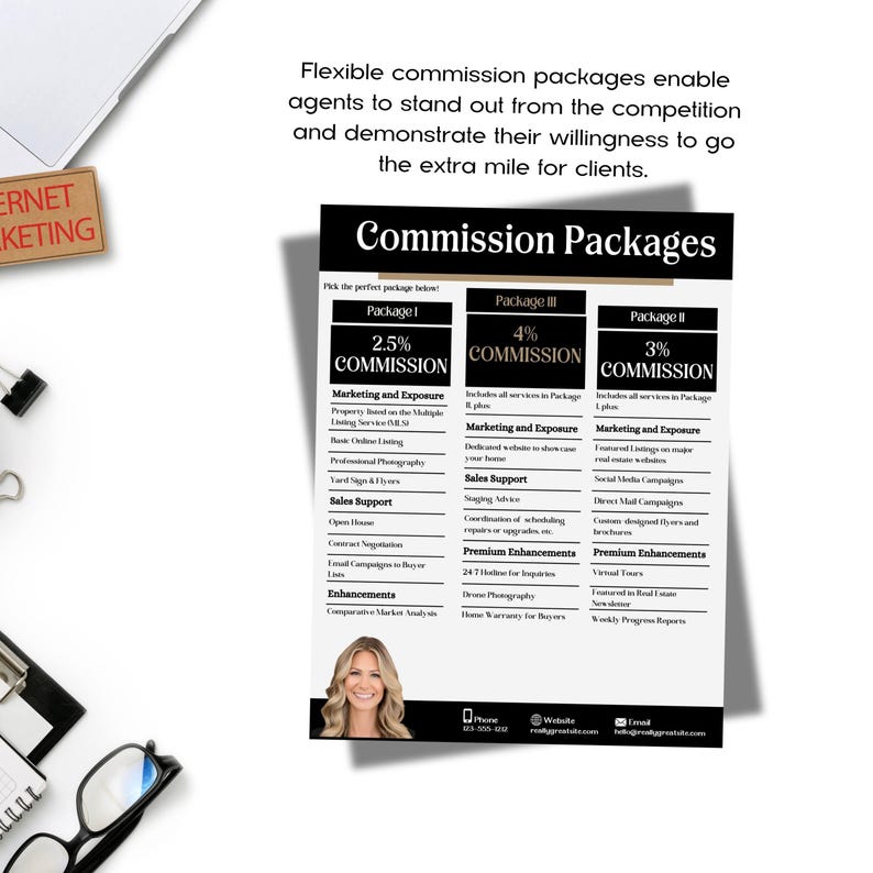 Real Estate Commission Template Editable Canva Design Seller Commission ...