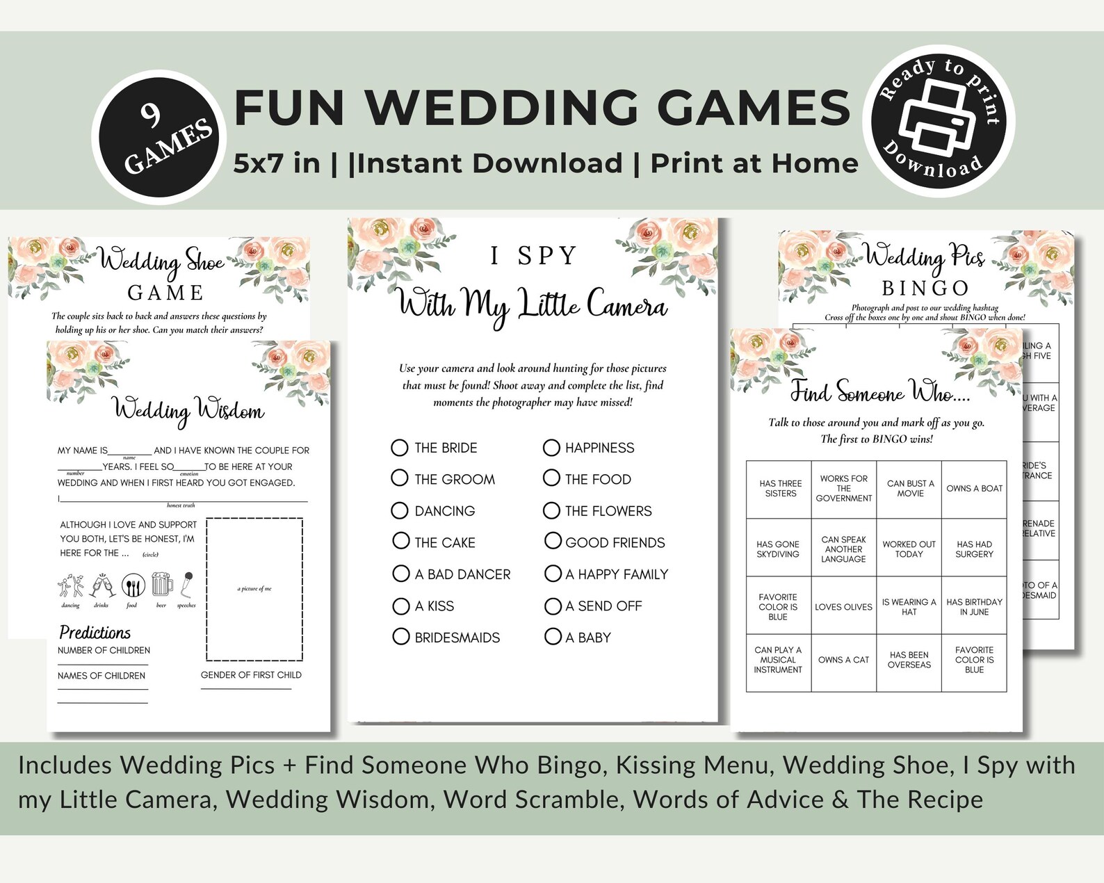 Wedding Games Bundle Fun Wedding Games for Guests Digital Wedding Games ...
