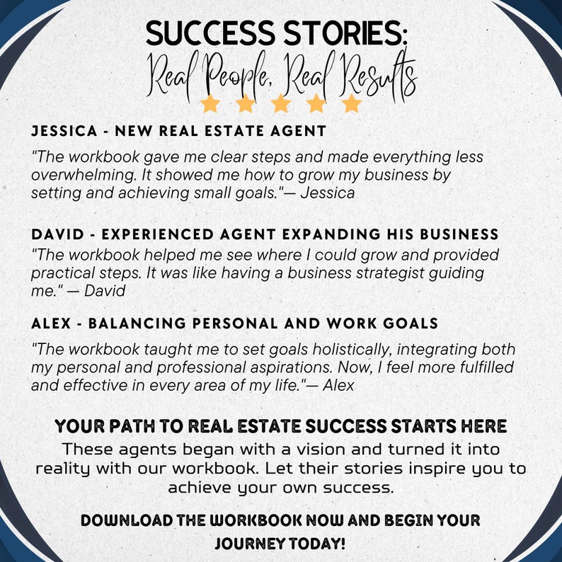 Real Estate Agent Goal Setting Workbook: Business Planner & Success ...