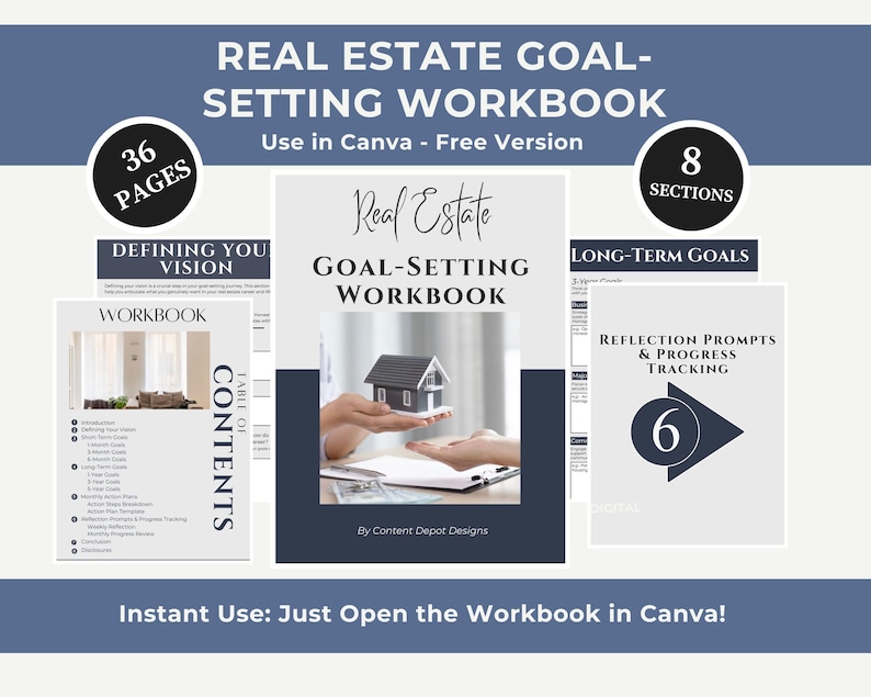 Goal Setting Workbook for Real Estate Agents Digital Business Planner ...