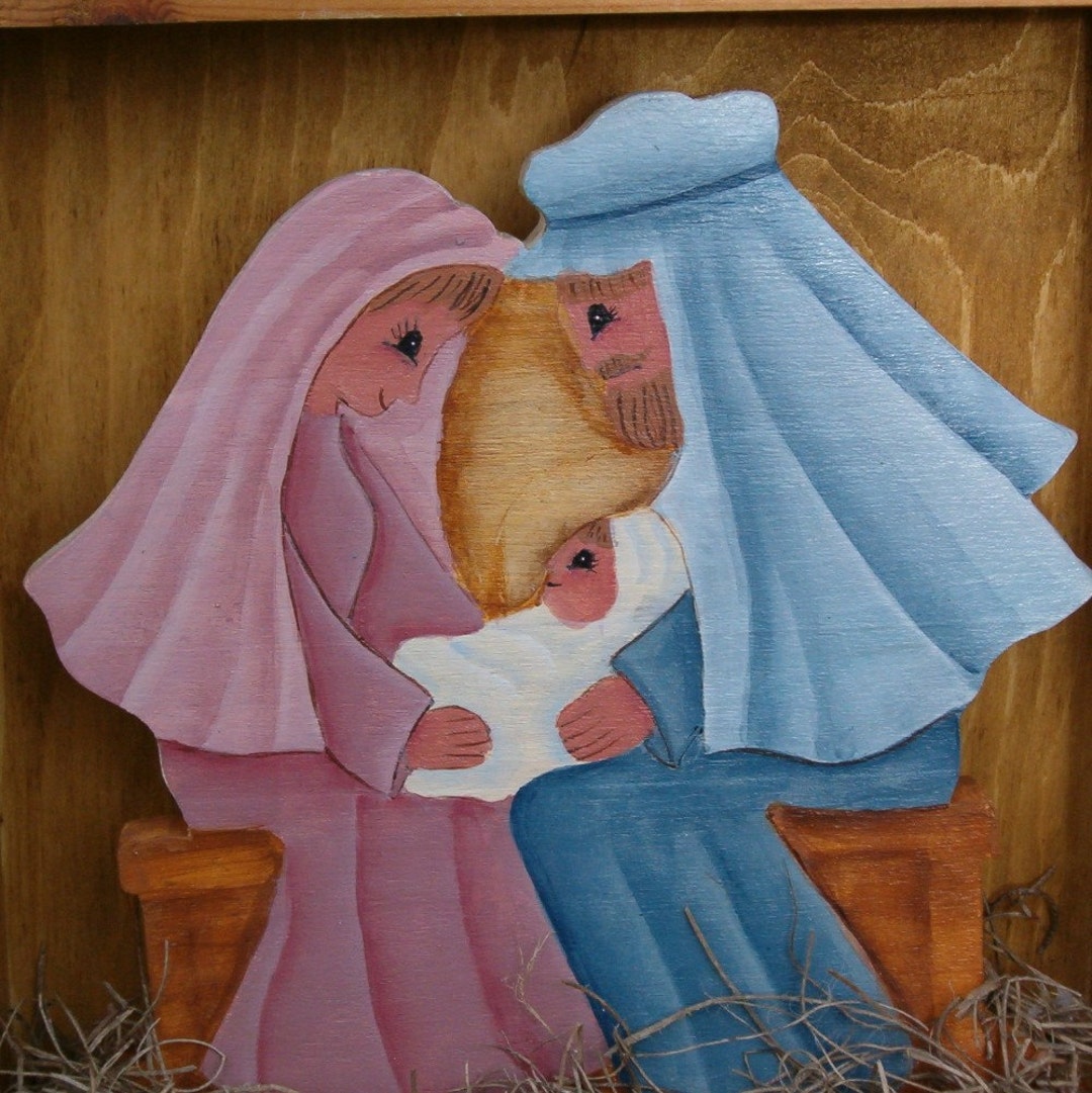 Christmas Nativity Scene | Wooden Nativity Scene | Wooden Manger Scene ...