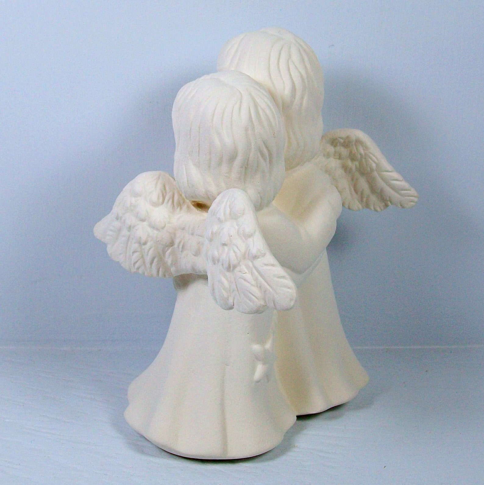 Bisqueware Hugging Angels / Paintable Ceramic Hugging Angels / - Etsy