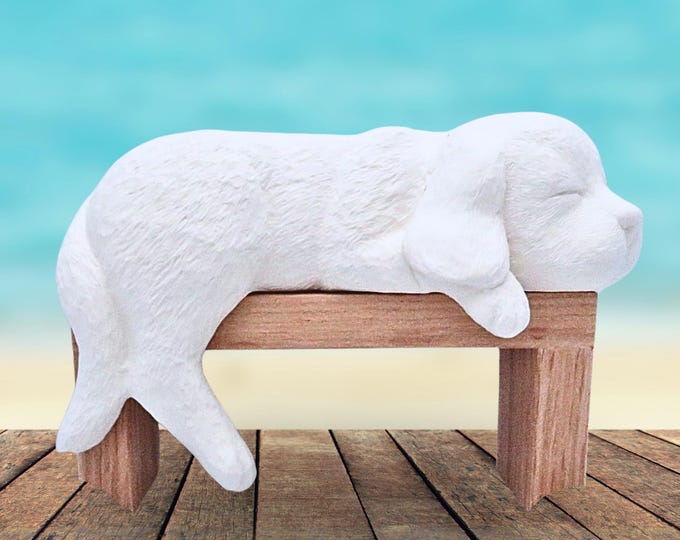 Handmade Ready to Paint Ceramic Sleepy Shelf Dog Figurine, Paintable ...