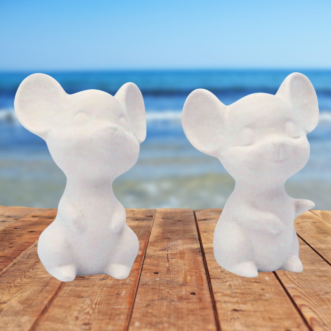 Handmade Ready to Paint Ceramic Mouse Statues, Paintable Mouse ...