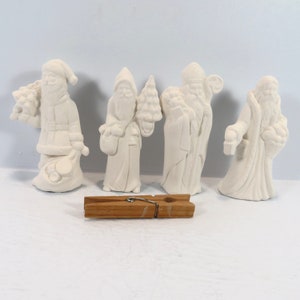 Unpainted Ceramic Santa Statues, Handmade Unfinished Ceramic Figurines ...