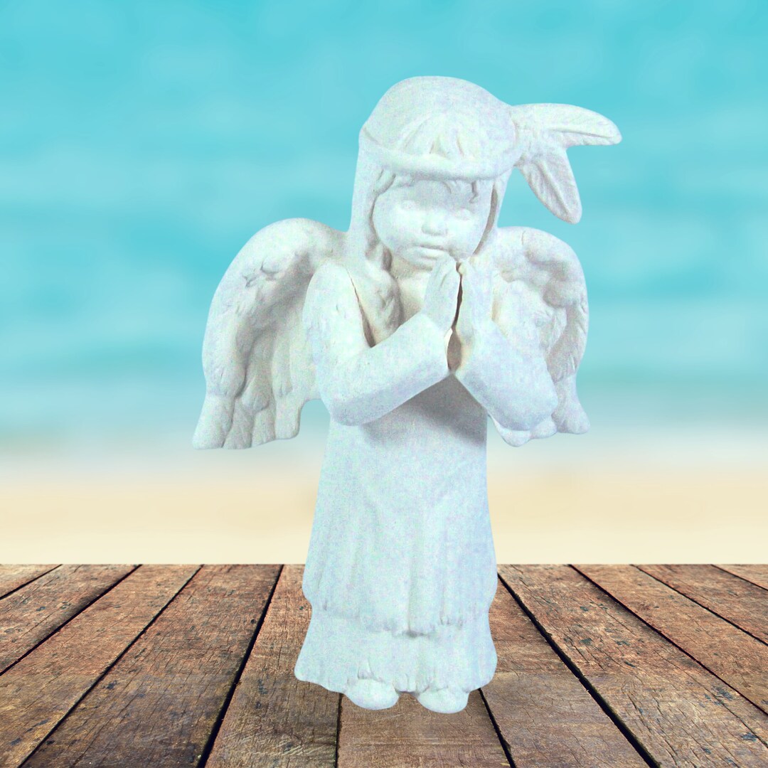 Handmade Unpainted Ceramic Angel Figurine, Paintable Ceramic Native ...