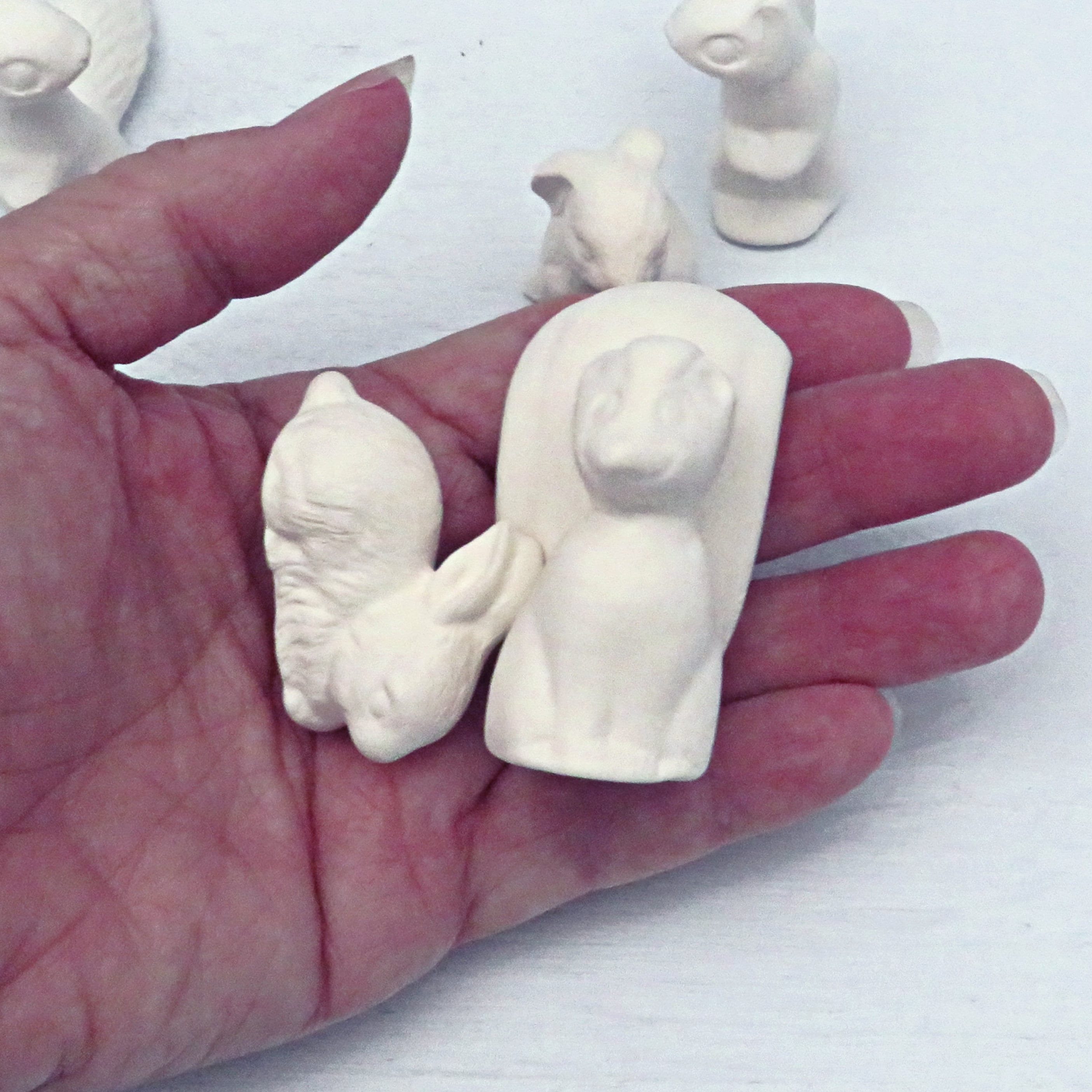 Small Woodland Ceramic Bisque Animals, Unpainted Ceramic Statues, Ready ...