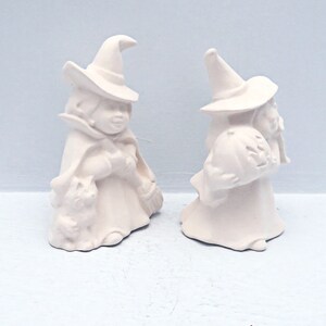 Handmade Ceramic Witch Statues, Witch Figurines for Halloween Decor ...