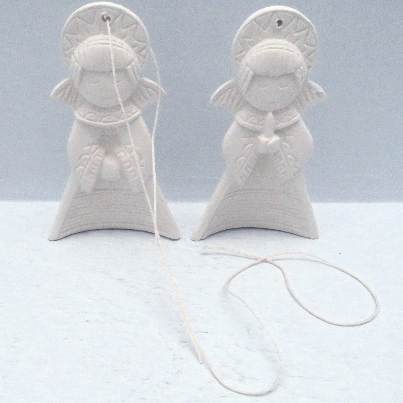 Handmade Unpainted Ceramic Angel Ornament / Angel Pendant / - Etsy