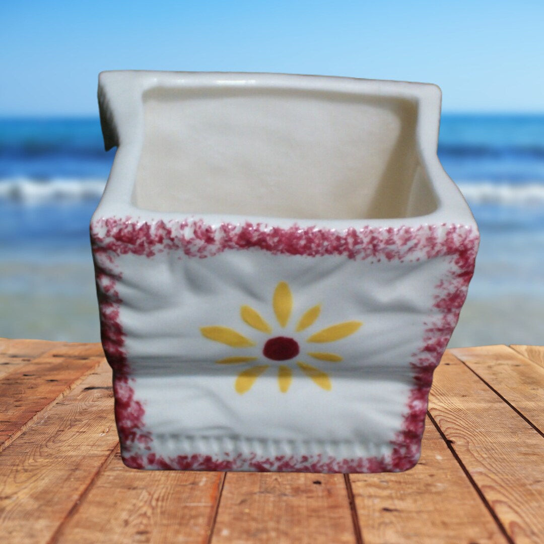 Handmade Ceramic Gift Bag With Handpainted Flower, Ceramic Vase ...