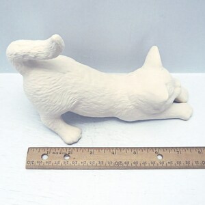Ready to Paint Ceramic Cat Figurine, Paint It Yourself Stretching Cat ...
