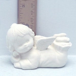 Unpainted Ceramic Bisque Angel Figurine, Unpainted Bisqueware Angel ...