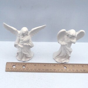 Handmade Unpainted Ceramic Angel Figurine / Angel Statue / Ceramic ...