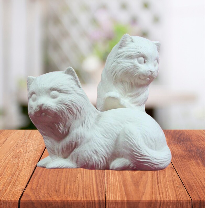 Handmade Ready to Paint Ceramic Cat Figurine / Cat Statue / - Etsy