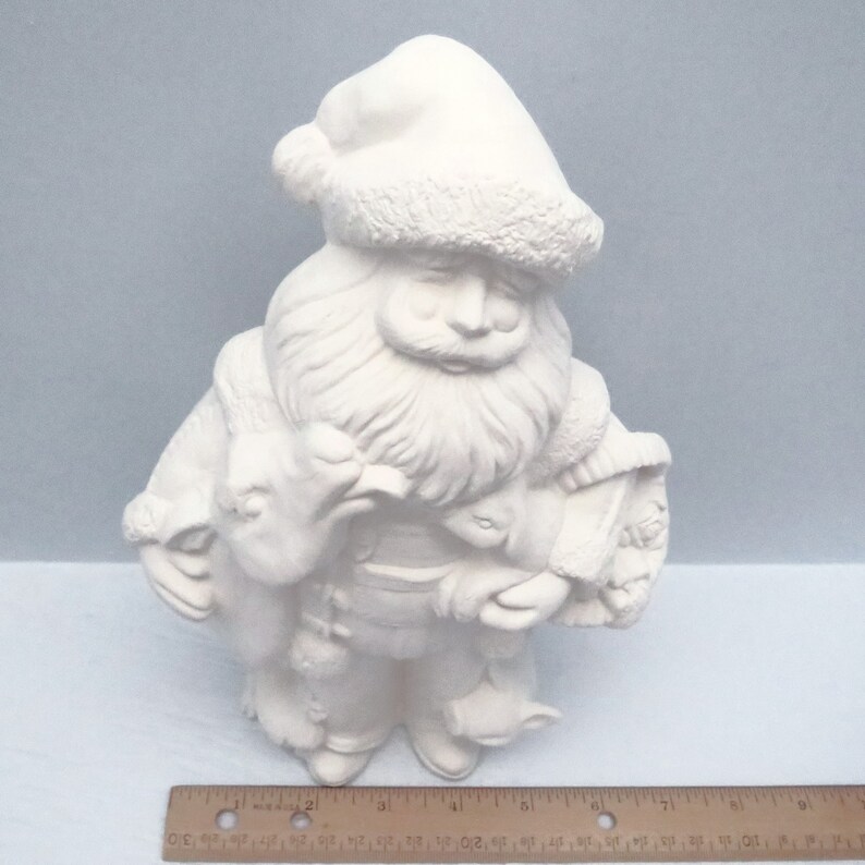 Unpainted Ceramic Bisque Santa Clause Figurine, Santa Statue, Ceramic ...