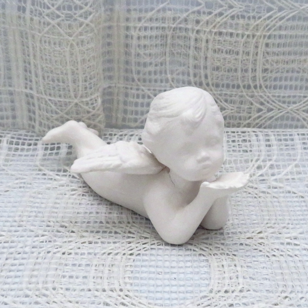 Paintable Ceramic Cherub on Tummy Blowing Kiss, Handmade Ready to Paint ...