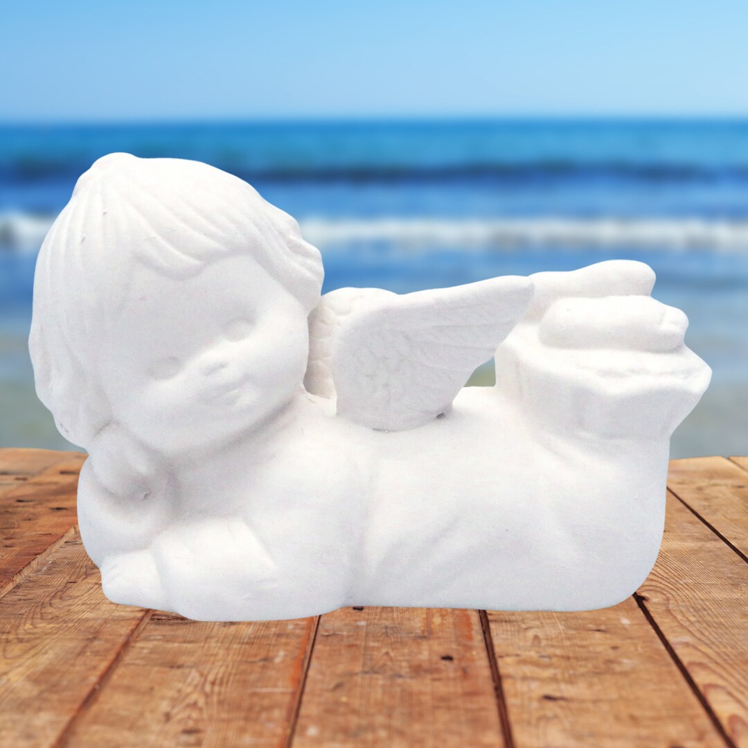 Unpainted Ceramic Bisque Angel Figurine, Unpainted Bisqueware Angel ...