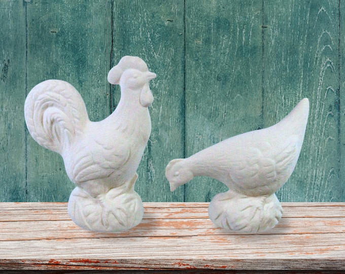 Ready to Paint Ceramic Chicken / Ceramic Hen / Paintable Hen / Bisque ...