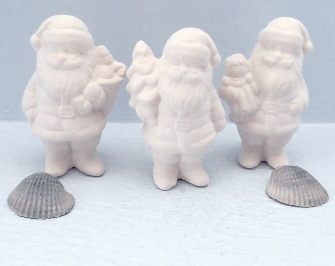 Ready to Paint Ceramic Santa Figurines Small Santa Statues - Etsy