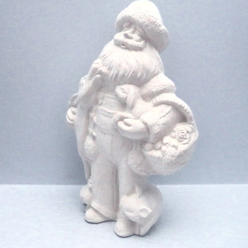 Unpainted Ceramic Bisque Santa Clause Figurine, Santa Statue, Ceramic ...