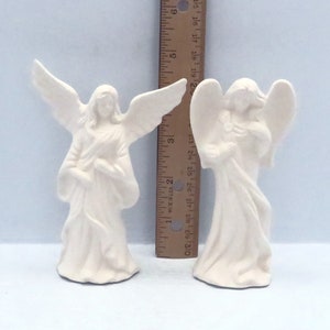 Handmade Unpainted Ceramic Angel Figurine / Angel Statue / Ceramic ...
