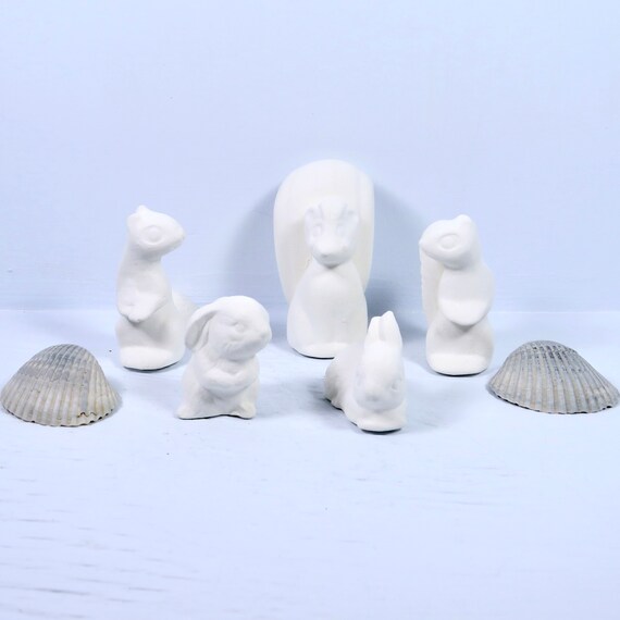 Small Woodland Ceramic Bisque Animals / Unpainted Ceramics / - Etsy