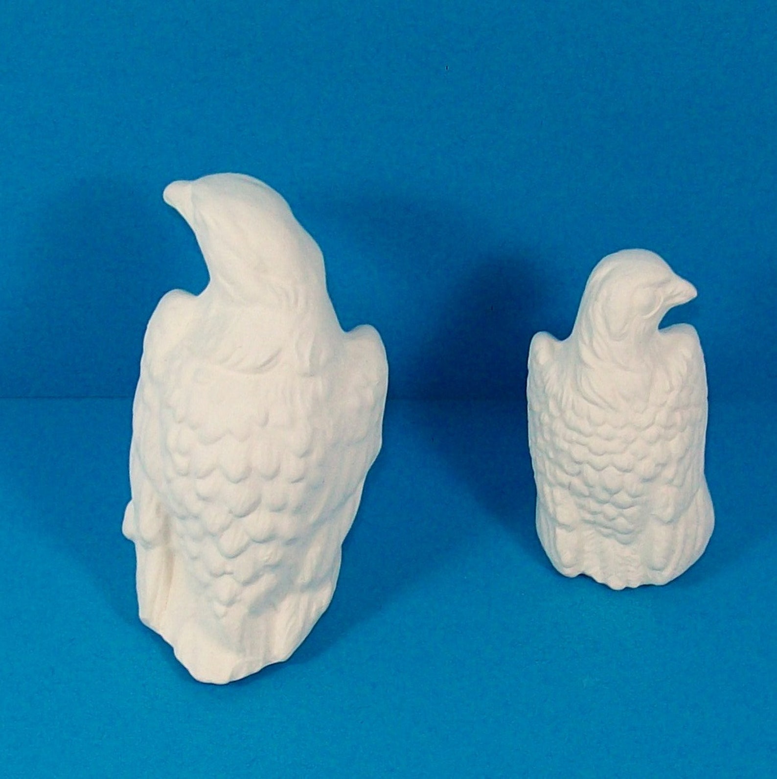 Unpainted Ceramic Bisque Eagle Figurines / Eagle Statues / | Etsy