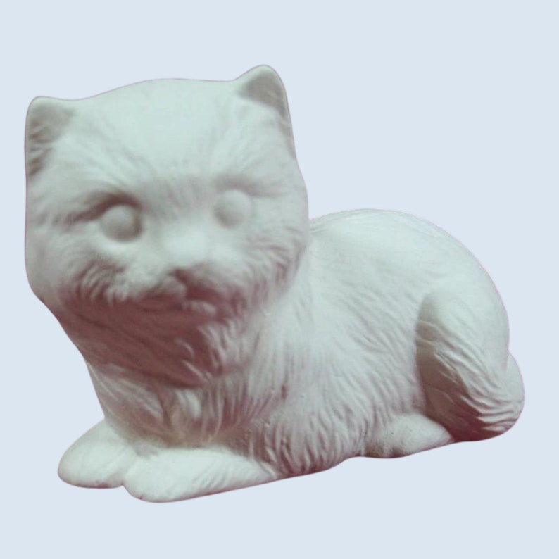 Handmade Ready to Paint Ceramic Cat Figurine / Cat Statue / - Etsy