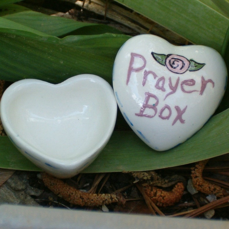 Handmade Ceramic Prayer Box / Keepsake Box / Heart Shaped | Etsy