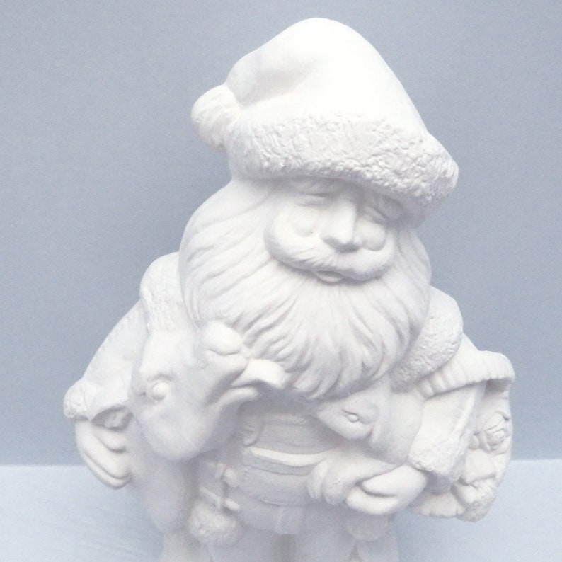 Unpainted Ceramic Bisque Santa Clause Figurine, Santa Statue, Ceramic ...