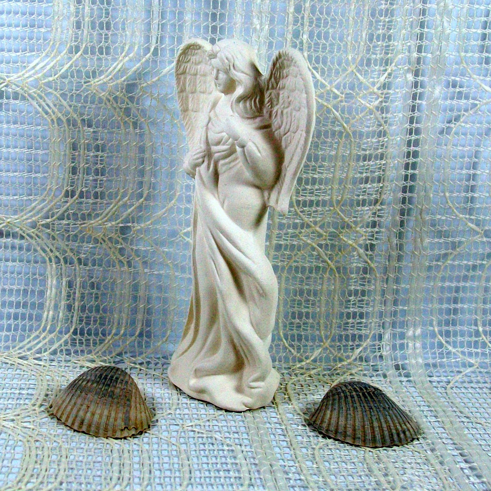 Handmade Unpainted Ceramic Angel Figurine / Angel Statue / | Etsy