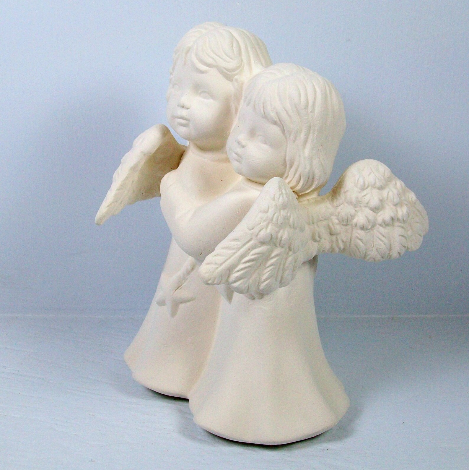Bisqueware Hugging Angels / Paintable Ceramic Hugging Angels / - Etsy