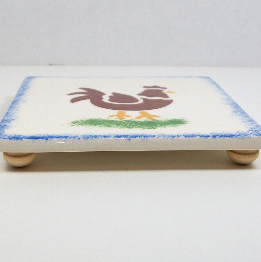Handmade Ceramic Coaster / Ceramic Trivet / Rooster Decor / - Etsy