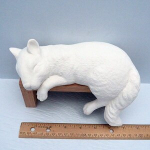 Handmade Unpainted Ceramic Bisque Sleepy Shelf Squirrel Statue ...