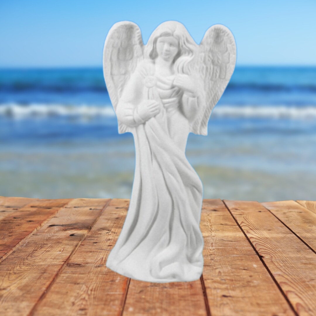 Handmade Unpainted Ceramic Angel Figurine / Angel Statue / - Etsy