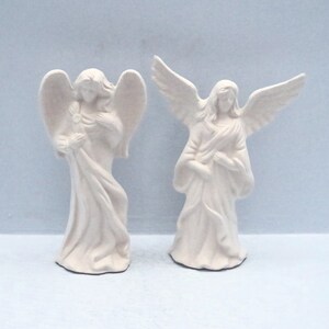 Handmade Unpainted Ceramic Angel Figurine / Angel Statue / Ceramic ...